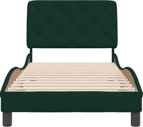 Rám postele bez matrace tmavě zelená 90 x 200 cm samet 3207902
