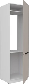 ARIA lb | vysoká skříňka 60 LO-210 2F na vestavnou lednici | 60 cm | ANTI FINGERPRINT povrch | bílá/béžová