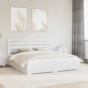Rám postele se zásuvkou Bílá 180 x 200 cm Kompozitní dřevo 3411614