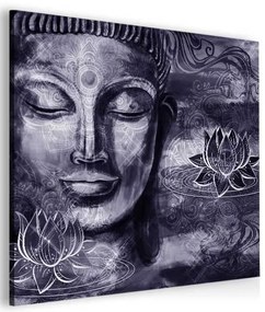 Malvis ® Abstraktní obraz fialový Buddha Velikost (šířka x výška): čtyřdílný čtverec - 50x50 cm