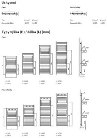 Isan Flexi s háčky koupelnový radiátor 1135/600 Barva ISAN: Zlatá oliva - struktura S28 (22)