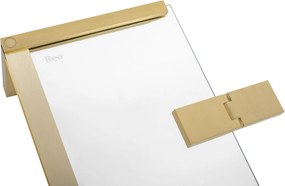 Rea Hugo, sprchová kabina s 2-křídlými dveřmi 80 (dveře) x 80 (dveře) x 200 cm, 6mm čiré sklo, zlatý matný profil, REA-K6608