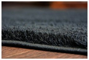 Luxusní kusový koberec Shaggy Azra černý kruh 100cm