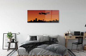 akrylový obraz Letadlo a slunce oblohu 120x60 cm
