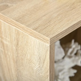 HOMCOM Knihařský regál se 3 policemi a 6 úložnými boxy do obývacího pokoje, ložnice, kanceláře 65,5x30x97,5 cm Dub