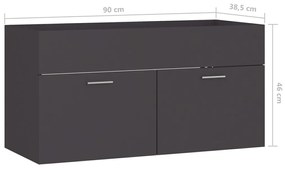 Skříňka pod umyvadlo šedá 90 x 38,5 x 46 cm dřevotříska - Default Title