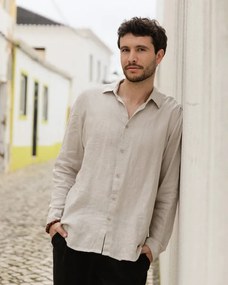 Tom Linen Pánská lněná košile CHICAGO z přírodního lnu Velikost: L