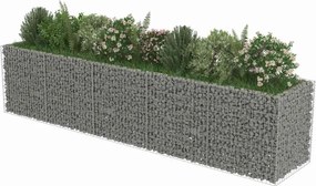 Gabionový vyvýšený záhon pozinkovaná ocel 450 x 90 x 100 cm 143552
