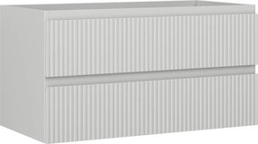 Mexen Rivel, koupelnová skříňka 90 cm, 2 zásuvky, drážkovaná, matná šedá, 91A20-09047-2-BFF62