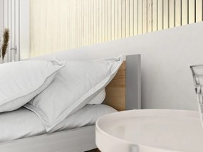Postel IKAROS 90 x 200 cm, dub artisan/šedá Rošt: S lamelovým roštem, Matrace: Bez matrace