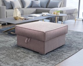 Taburet SMART COSARO XL s úložným prostorem 71x71 cm, světle fialový