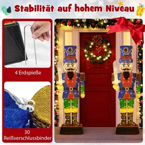 Costway Vánoční louskáček velká svítící vánoční dekorace XXL 184 cm