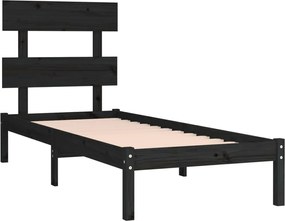 vidaXL Rám postele masivní dřevo 90 x 190 cm Single [3104642] Barva: Černá