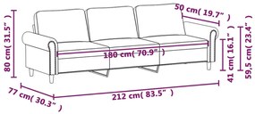 3místná pohovka vínová 180 cm samet - Default Title