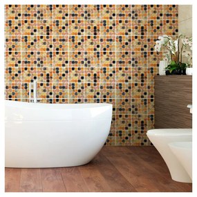 Sada 9 nástěnných samolepek Ambiance Wall Decal Tiles Mosaics Sanded Grade, 10 x 10 cm