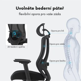 Kancelářská ergonomická židle Neoseat TIYA — černá, nosnost 150 kg