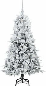 Umělý Skládací Vánoční Strom s stojanem Bílá 150 cm PE a PVC 3397474