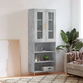 Skříň highboard betonově šedá 69,5x34x180 cm kompozitní dřevo 3198717