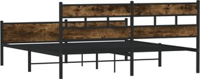 Kovový rám postele bez matrace kouřový dub 180 x 200 cm 3308491