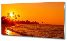 Wallmuralia Foto obraz sklo tvrzené Západ slunce pláž 100x50