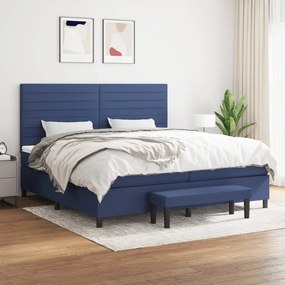 Box spring postel s matrací modrá 200x200 cm textil 3136707