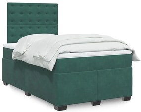 Box spring postel s matrací tmavě zelená 120 x 200 cm samet 3290897