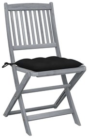 Skládací zahradní židle Comar s poduškami - masivní akáciové dřevo | 4 ks