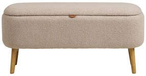 Béžová lavice z textilie bouclé Harlow – House Nordic