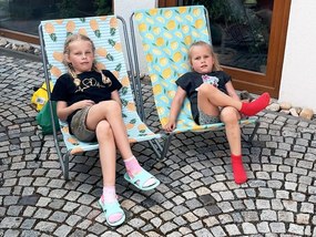 Skládací plážové lehátko SAND PINEAPPLE, barevné