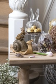 Dekorace sedící králík na šnekovi - 13*6*14 cm