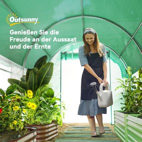 Outsunny Skleník 3 x 2 m Fóliový Skleník se 6 Okny, Rolovacími Dveřmi a Bočními Stěnami, UV-Odolný Fóliový Tunel, Zimní Skleník pro Rajčata s Ukotven…