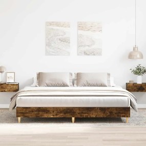 Rám postele bez matrace kouřový dub 180x200cm kompozitní dřevo 3329025