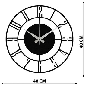 Wallexpert Dekorativní kovové nástěnné hodiny Enzoclock - S011, Černá