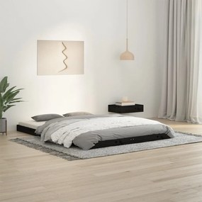 vidaXL Rám postele 135 x 190 cm Double masivní borové dřevo [823469] Barva: Černá