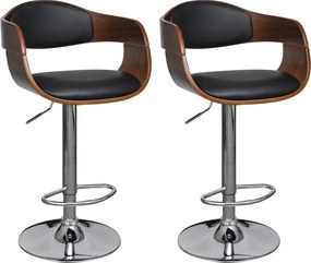 vidaXL Barové stoličky 2 ks ohýbané dřevo a umělá kůže [270549]
