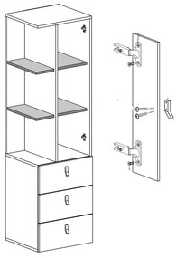 Dětský pokoj PLANET | sestava F | 6 dílů | černá/dub/béžová