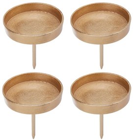 ADVENT Sada bodců na svíčku 8 cm 4 ks - zlatá