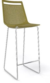 GABER - Barová židle AKAMI ST vysoká, limetková/chrom
