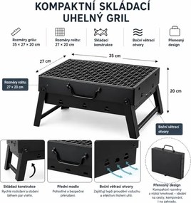 BBQ 74/320 Skládací turistický gril přenosný