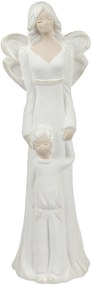 Anděl sádrový Lucja s chlapcem bílý 168-29