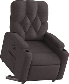 Zvedací polohovací křeslo tmavě hnědé textil 3204715
