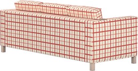 Potah na pohovku IKEA  Karlanda 3-místná nerozkládací, krátký barva červená látka vzorované