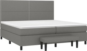 Box spring postel s matrací tmavě šedá 200x200 cm textil 3136542