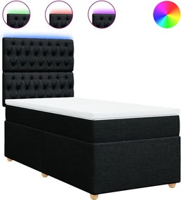 Box spring postel s matrací černá 90x200 cm textil 3293472