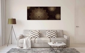 Obraz hnědá mandala Velikost (šířka x výška): 150x60 cm