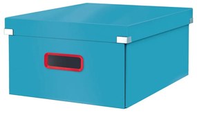 Modrý kartonový úložný box s víkem 48x37x20 cm Click&amp;Store – Leitz