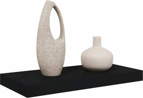 Plovoucí nástěnná police černá 50 x 23,5 x 3,8 cm MDF 323829