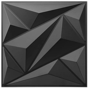 Obkladové panely 3D PVC Iceberg black rozměr 500 x 500 mm, tloušťka 1 mm