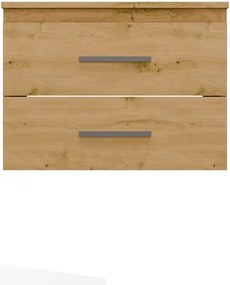 Závěsná skříňka pod umyvadlo s deskou Nel 2S 60 cm dub Artisan