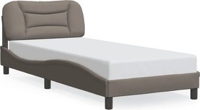 Rám postele s LED bez matrace Hvar Taupe 90x200 cm Látka 3213680